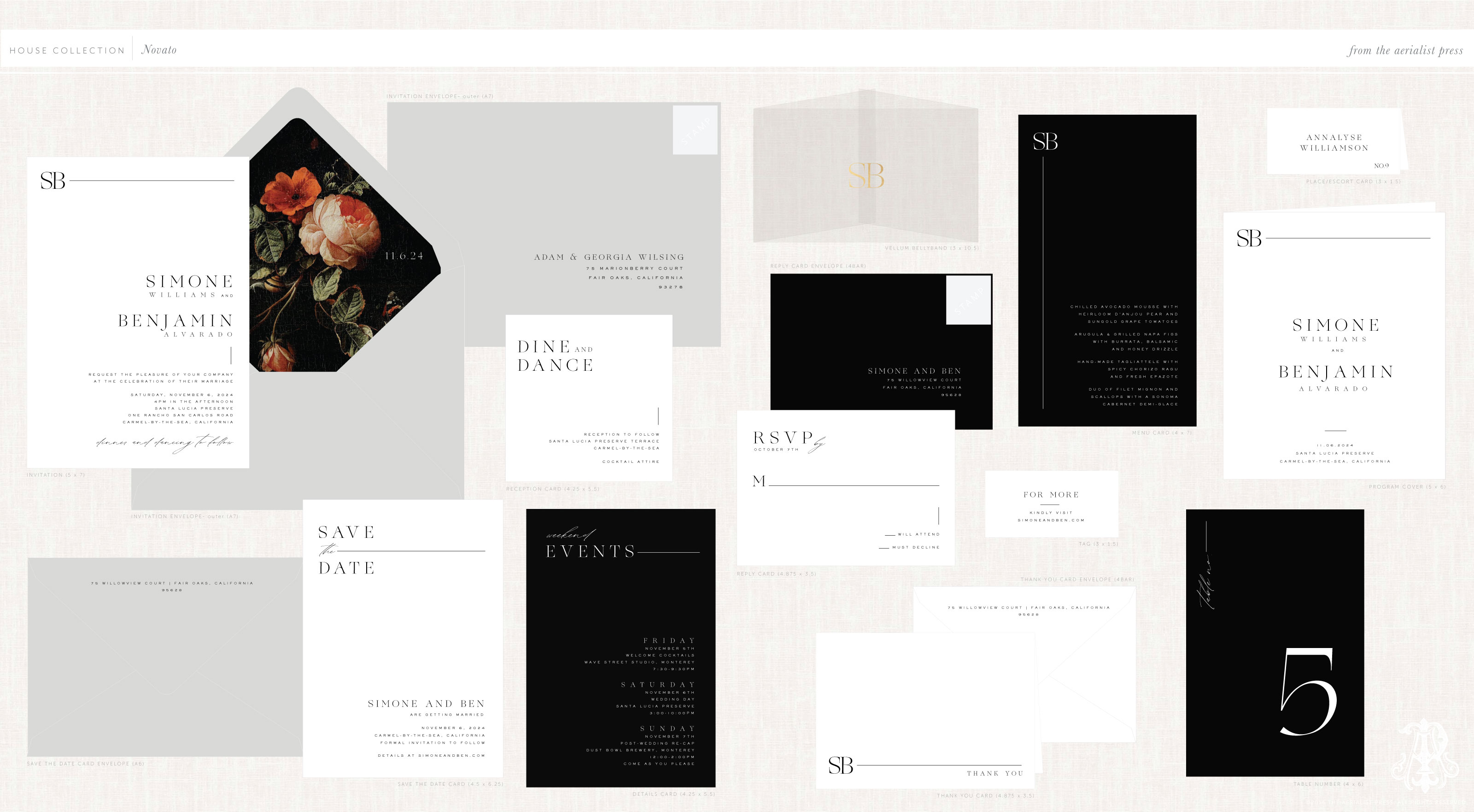 Semi-Custom Invitation Suite Examples | Aerialist Press